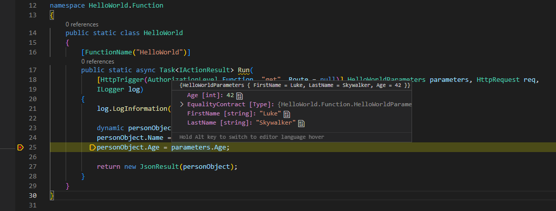 Create a Web Api Using a Http Triggered Azure Function App With vs Code